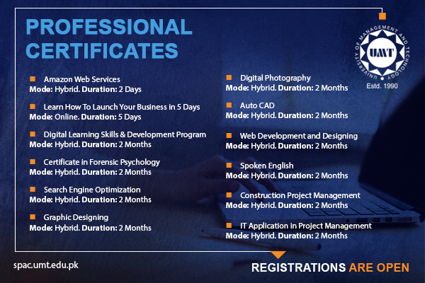 School of Professional Advancement (SPA) - UMT, Lahore